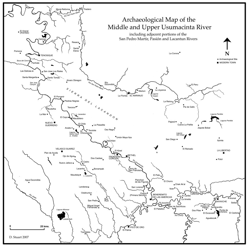 Archaeological Map of the Río Usumacinta Region – Maya Decipherment